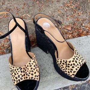 ASOS | Shoes | Asos Cheetah Platforms Sandals Calf Hair Wedge Sz 6 ...